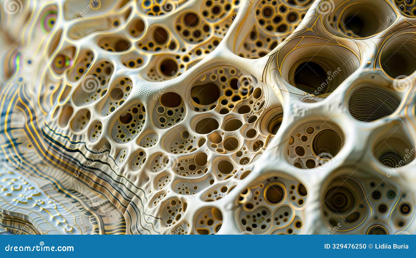 Abstract Biomimetic Pattern With Green Spherical Structures Stock Photo ...