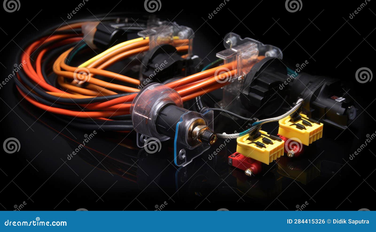 Complex Wiring Harness for the Car Building Industry Stock Illustration ...