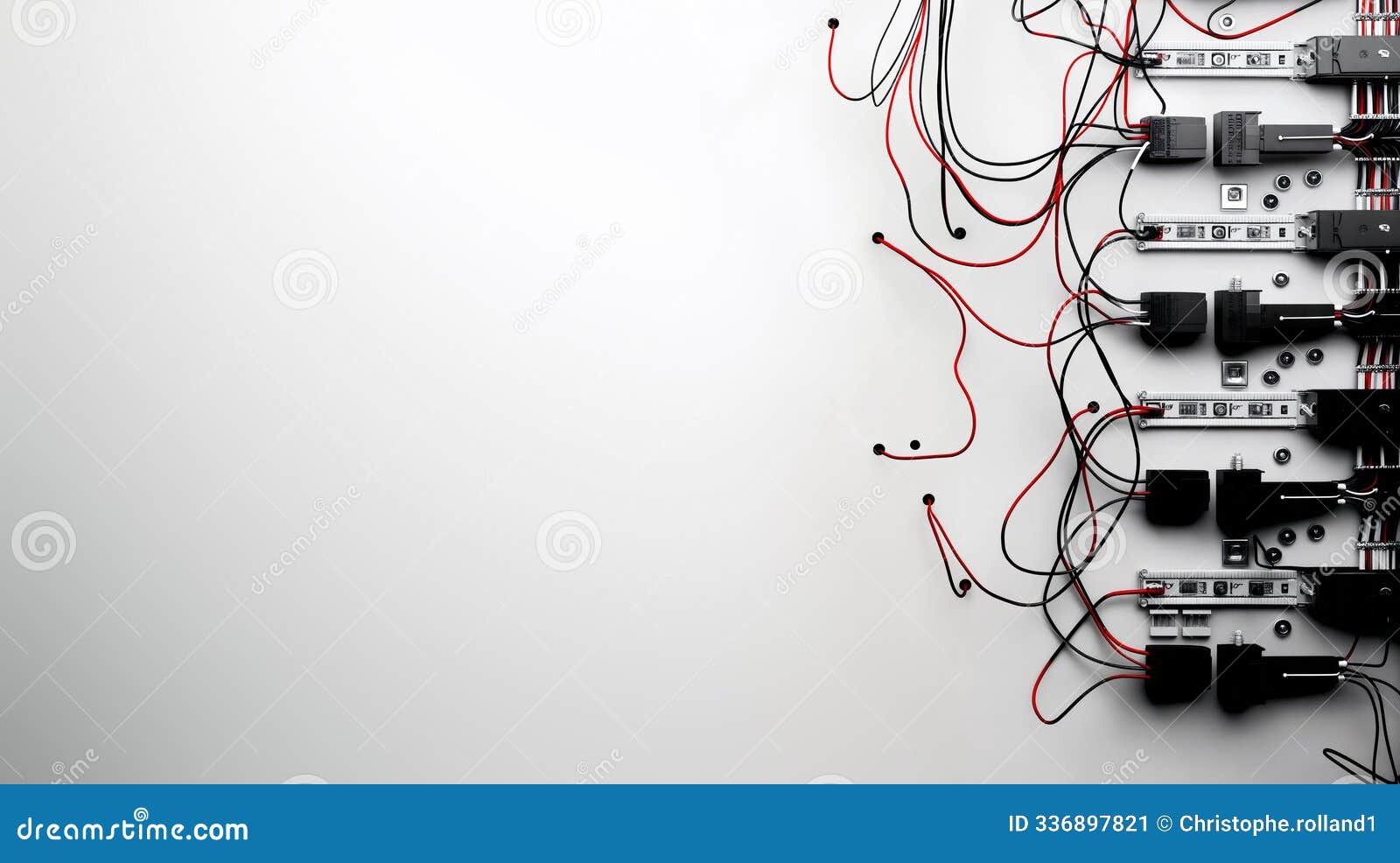 Complex Wiring Setup On A Light Background Showcasing Multiple ...