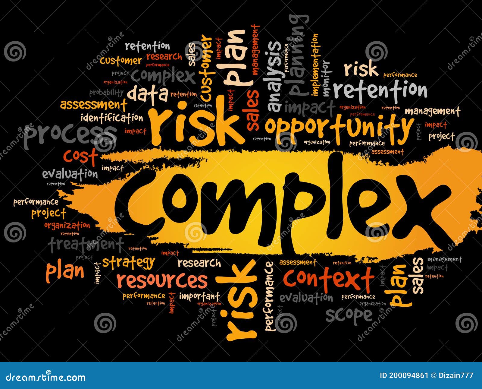Complex word cloud stock illustration. Illustration of complex - 200094861