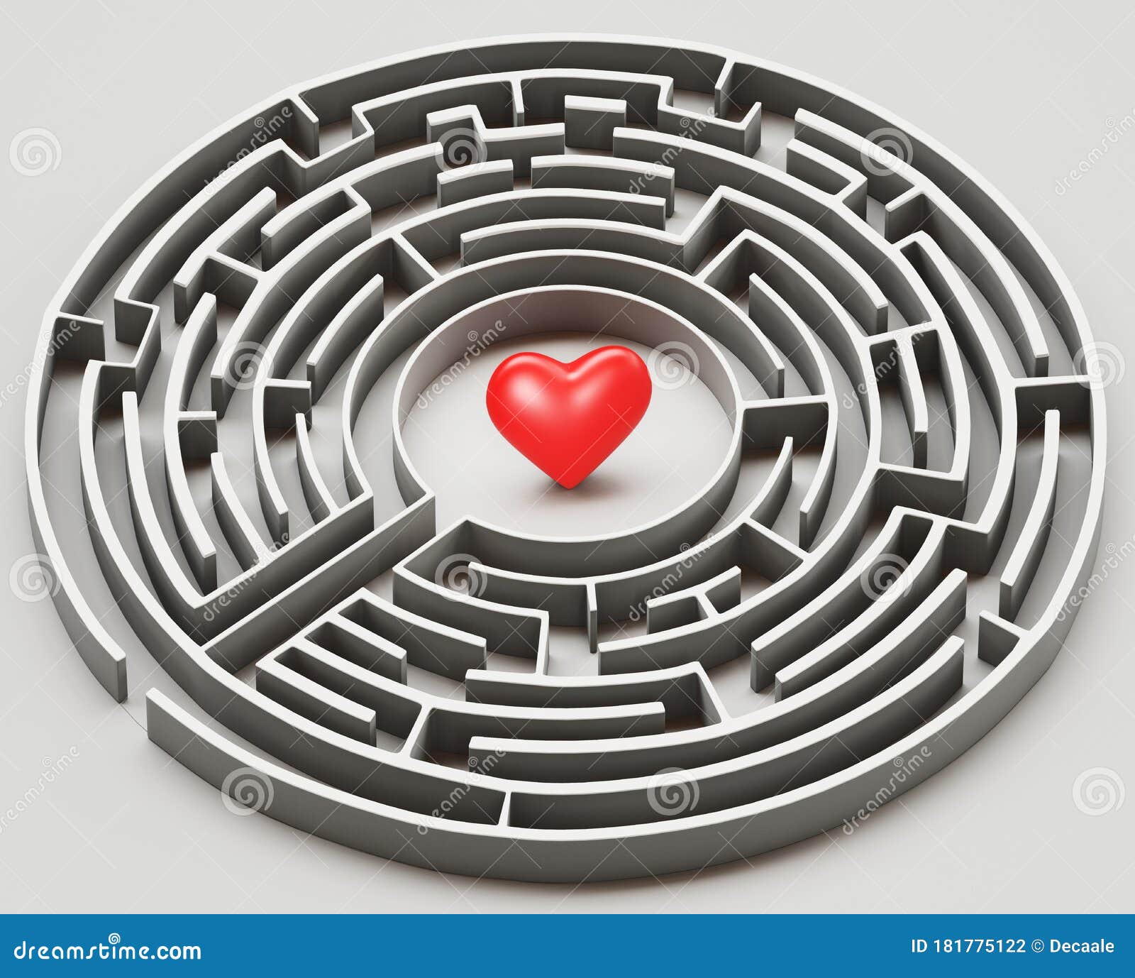 The Complex World of Emotions. Red Heart Hidden Inside a Maze. Love ...