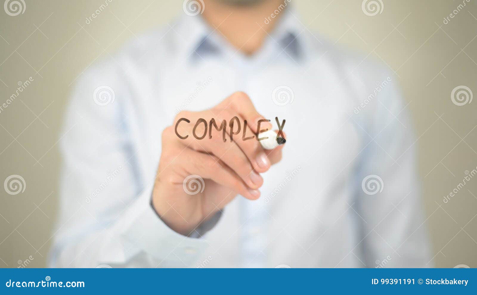 Complex, Writing on Transparent Screen Stock Image - Image of idea ...