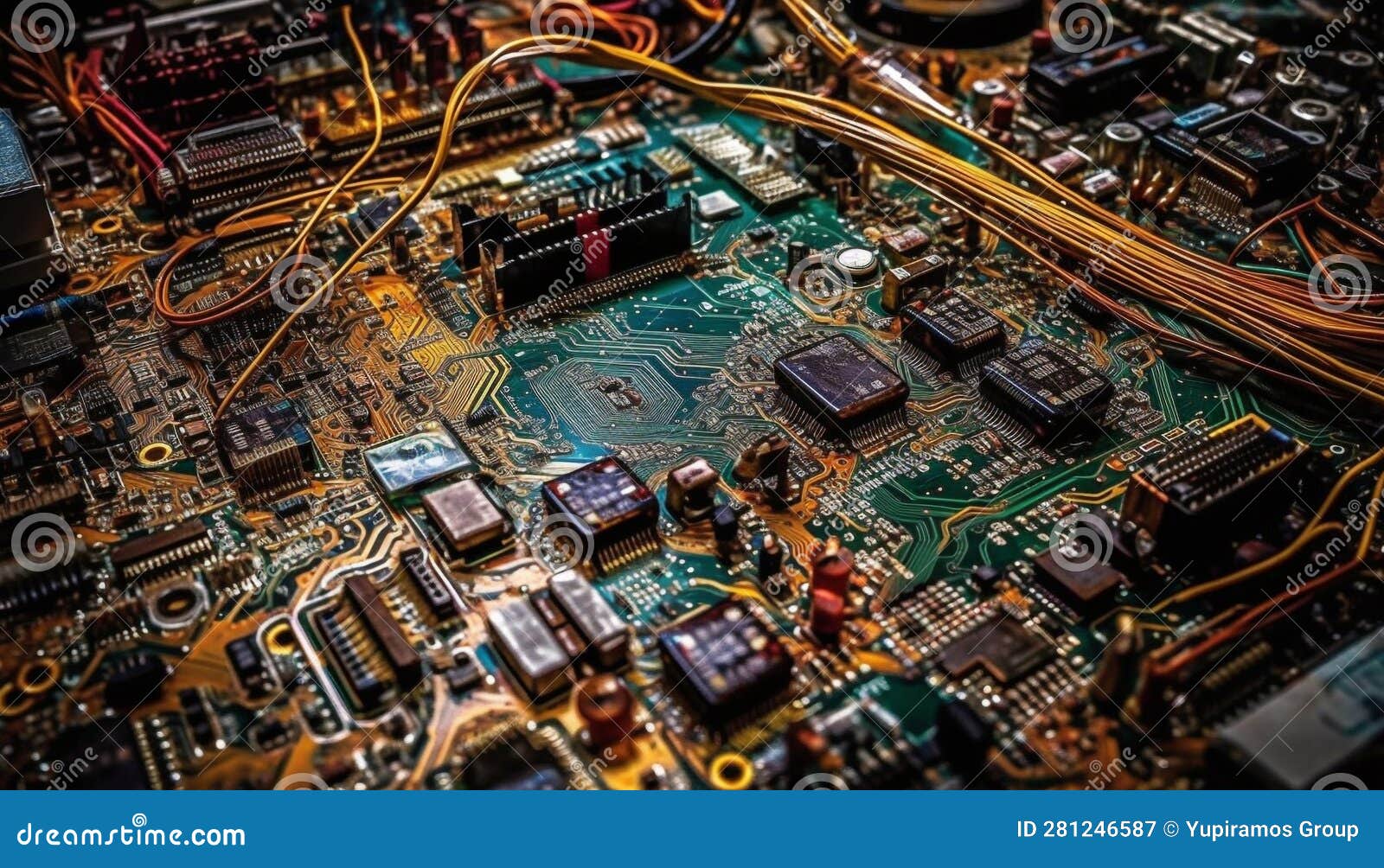 Complexity of Electronics Industry Shown in Close Up of Soldered ...