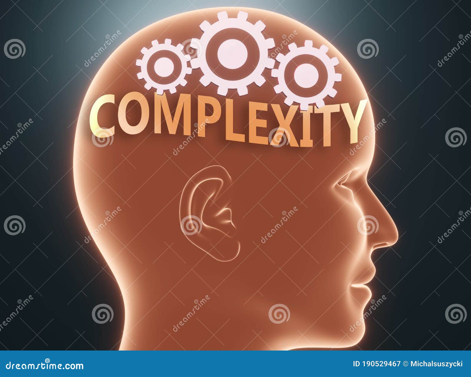 Complexity And Human Mind - Pictured As Word Complexity Inside A Head ...
