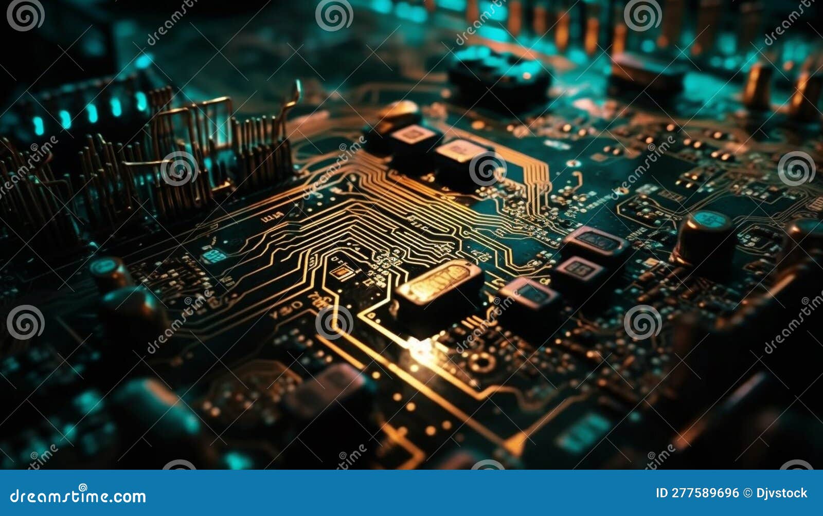 Semiconductor Circuit. Digital Signal And Transistors On The ...