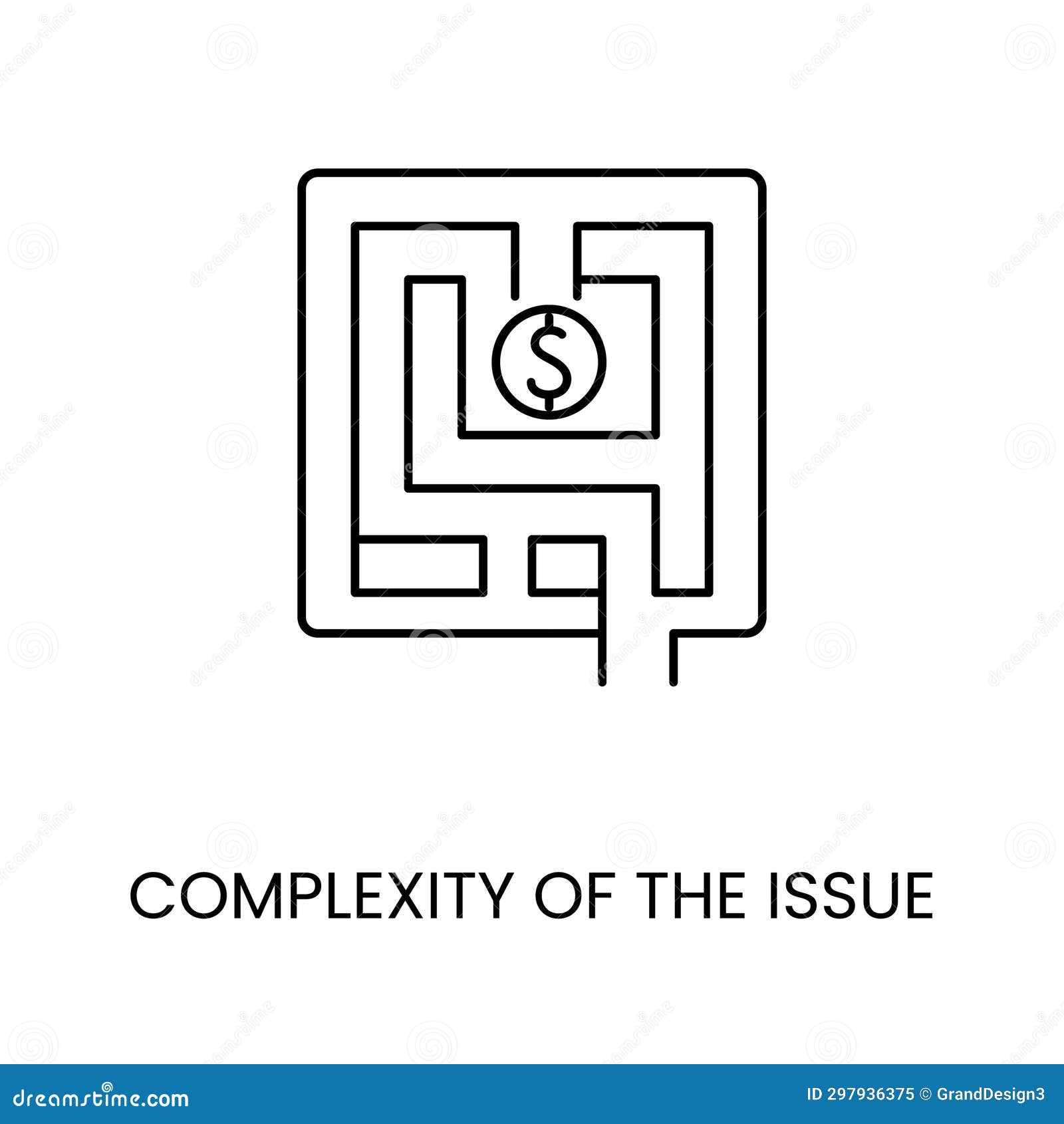Complexity Problem, Labyrinth Line Icon Vector for Diabetes Education ...