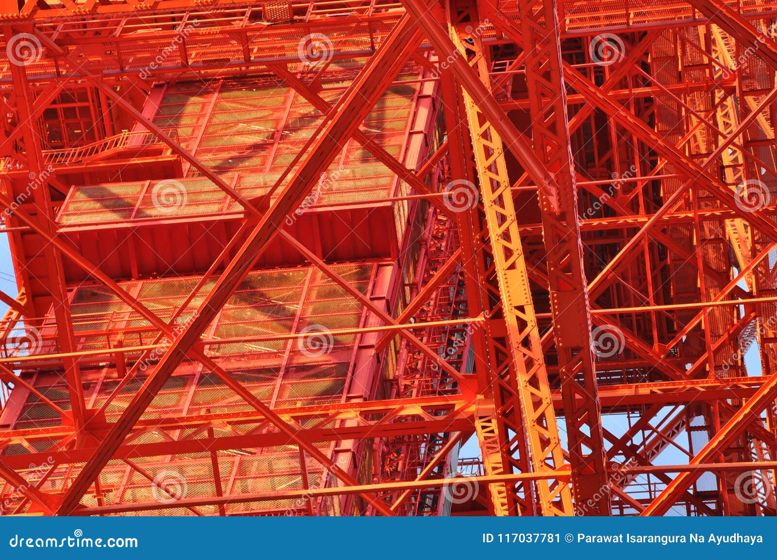 Complexity of Tokyo Tower Construction. Stock Image - Image of symbol ...