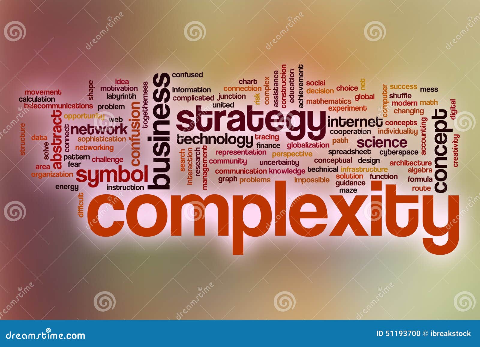 Complexity Word Cloud with Abstract Background Stock Illustration ...