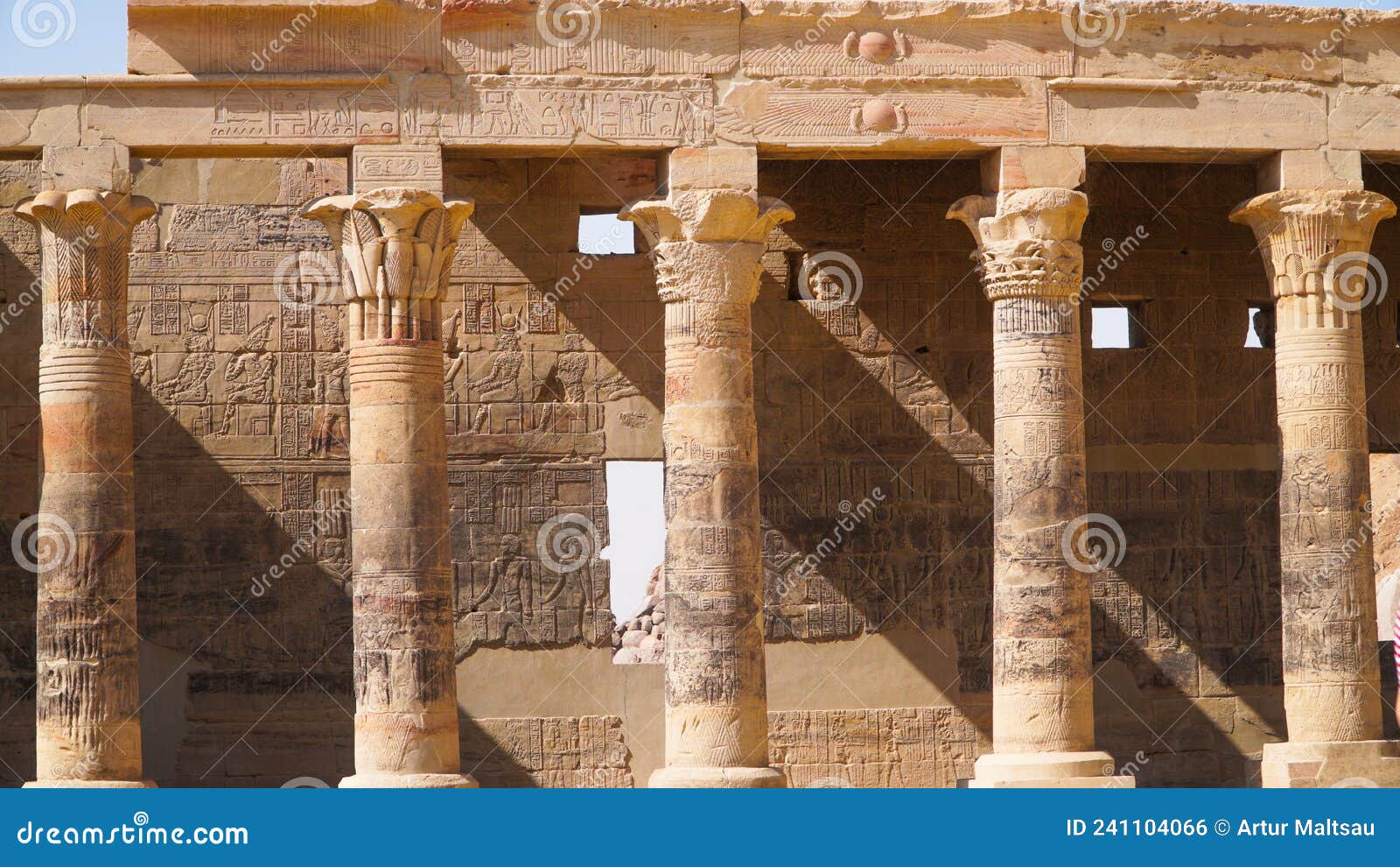 Complexo De Templo Filae. Templo De Isis. Filae Agilkia Ilha Aswan ...