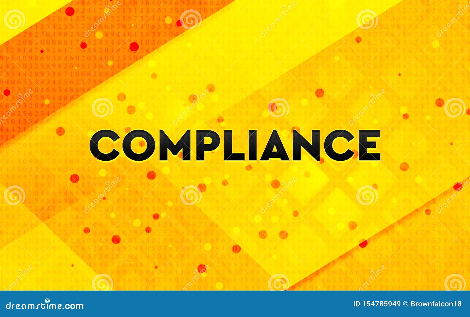 Compliance Abstract Digital Banner Yellow Background Stock Illustration ...