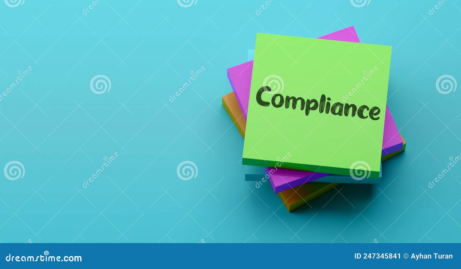 Compliance. Adhesive Note and Blue Background Stock Illustration ...