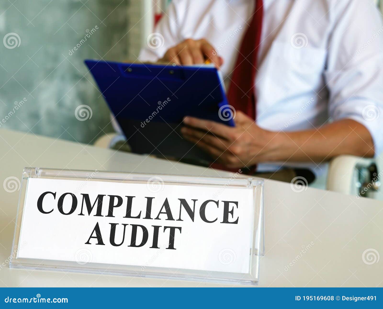 Compliance Audit Concept. Auditor Checks the Papers. Stock Photo ...