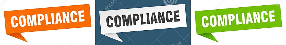 Compliance Banner. Compliance Speech Bubble Label Set Stock Vector ...
