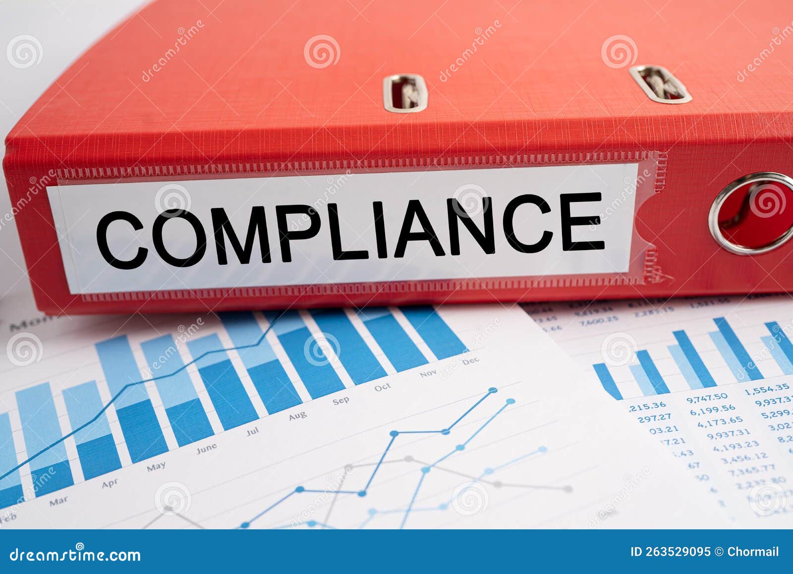 Compliance. Binder Data Finance Report Business with Graph Analysis in ...