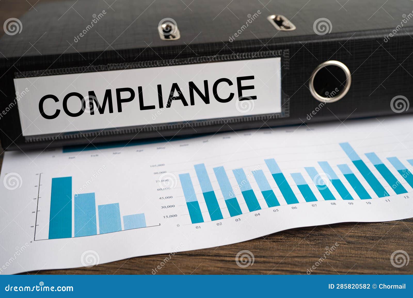 Compliance. Binder Data Finance Report Business with Graph Analysis in ...