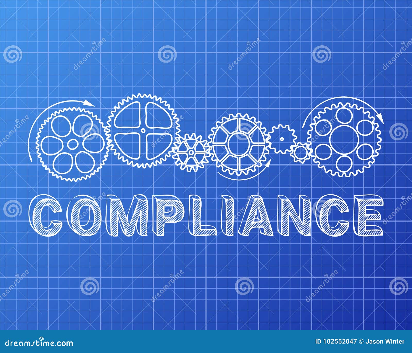Compliance Blueprint stock vector. Illustration of vector - 102552047
