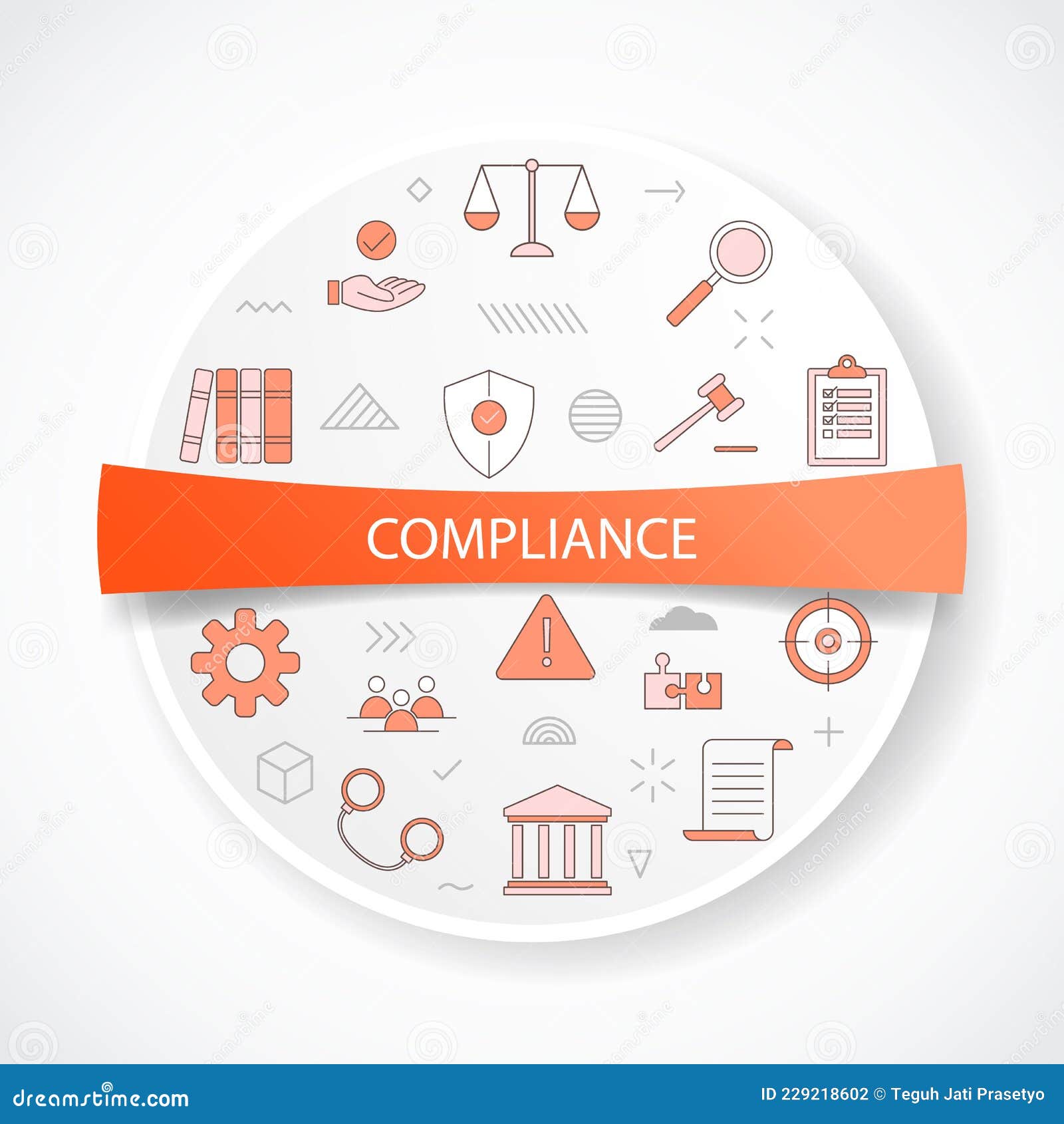 Compliance Concept with Icon Concept with Round or Circle Shape Stock ...