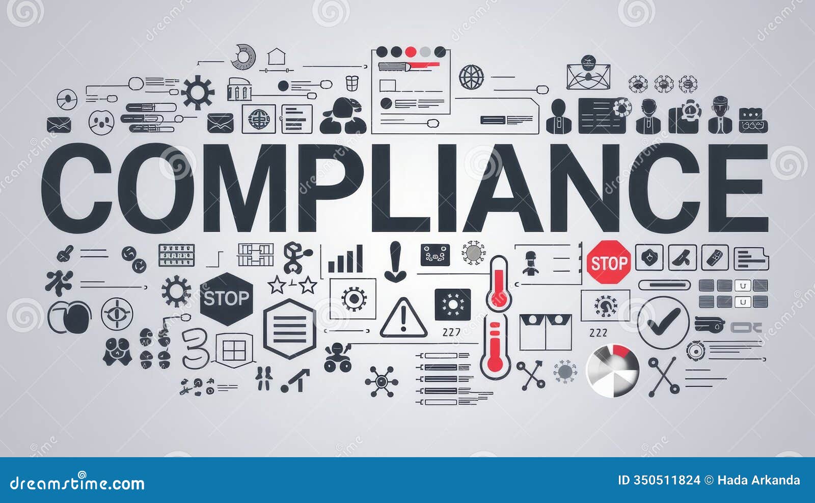 Compliance Concept Isolated on White Background, Symbolizing Rules ...