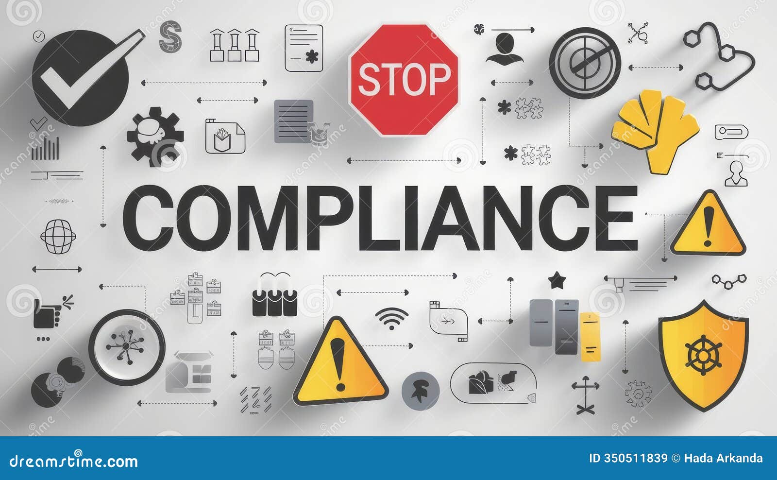 Compliance Concept Isolated on White Background, Symbolizing Rules ...