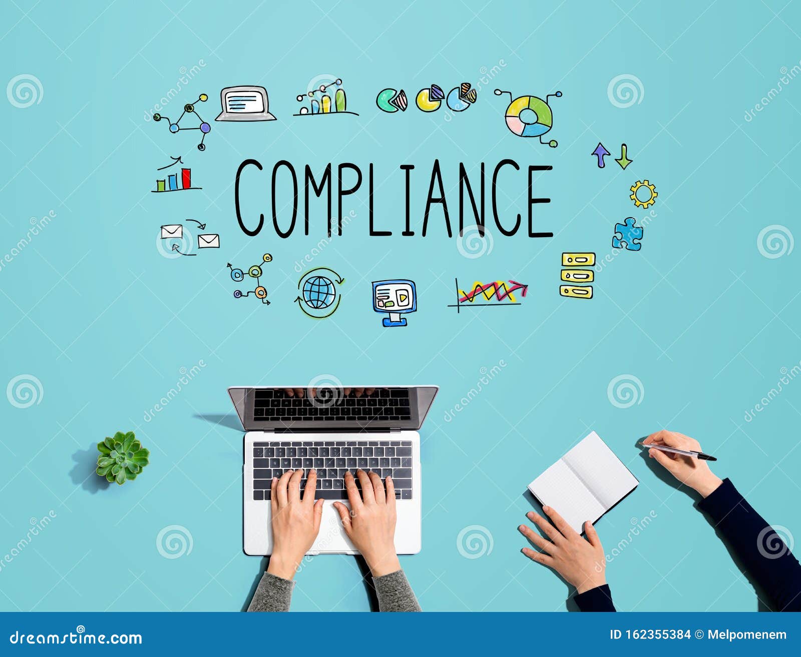 Compliance Concept with People Working Together Stock Illustration ...