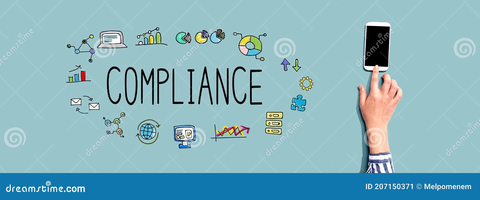 Compliance Concept with Person Using Smartphone Stock Image - Image of ...