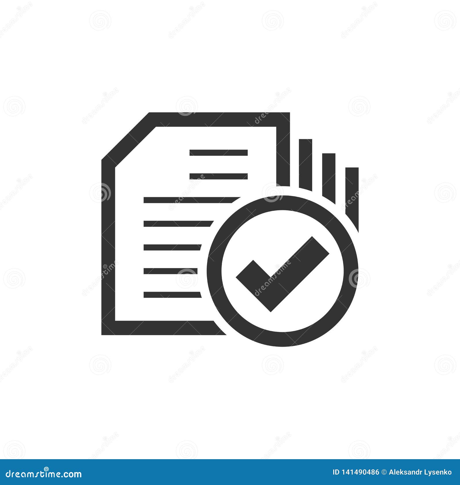 Compliance Document Icon in Flat Style. Approved Process Vector ...