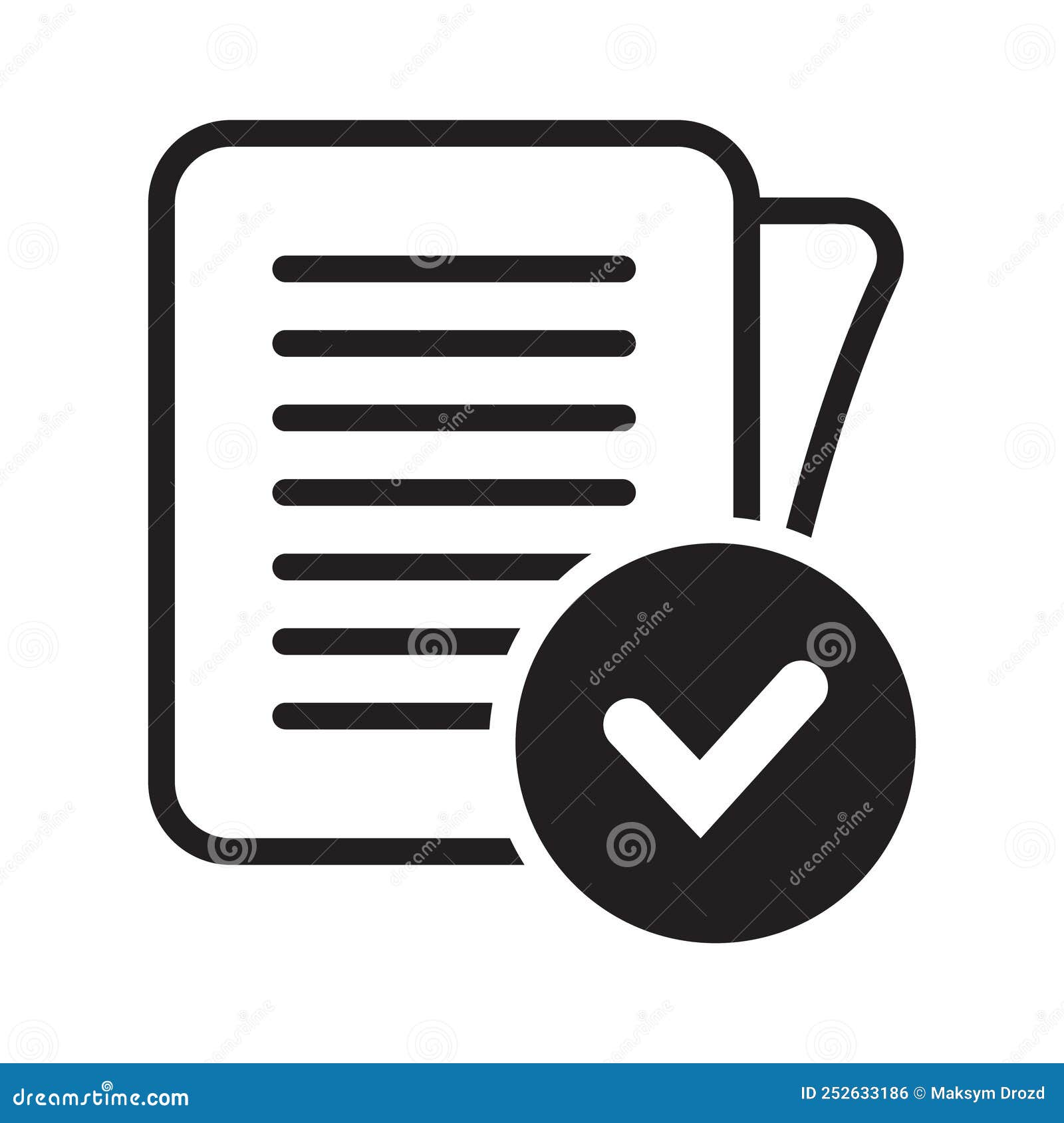 Compliance Document Icon in Flat Style. Approved Process Vector ...