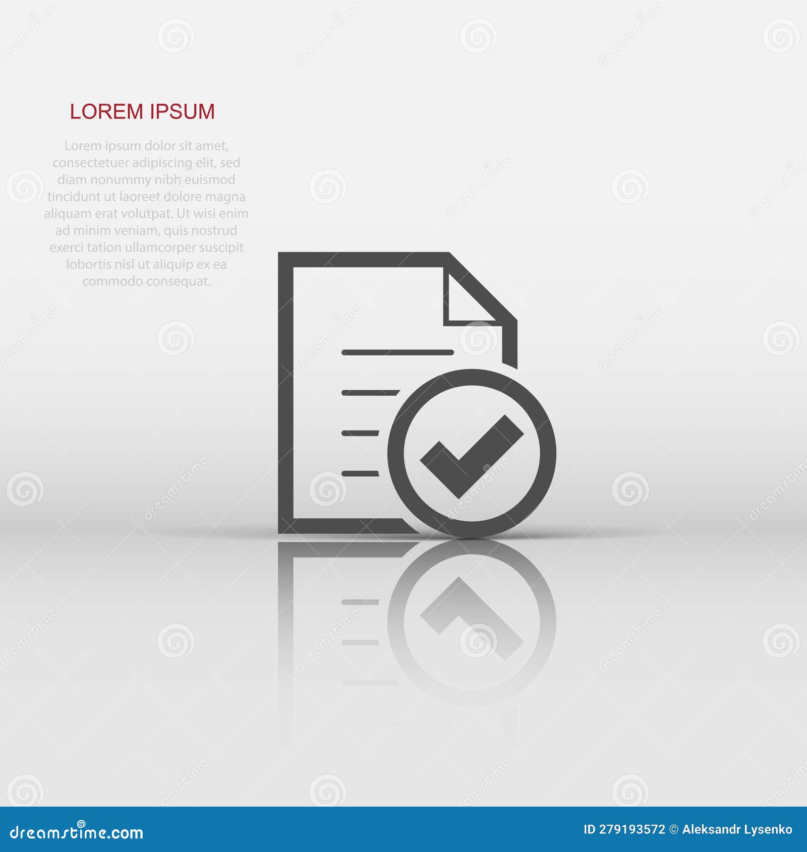 Compliance Document Icon in Flat Style. Approved Process Vector ...