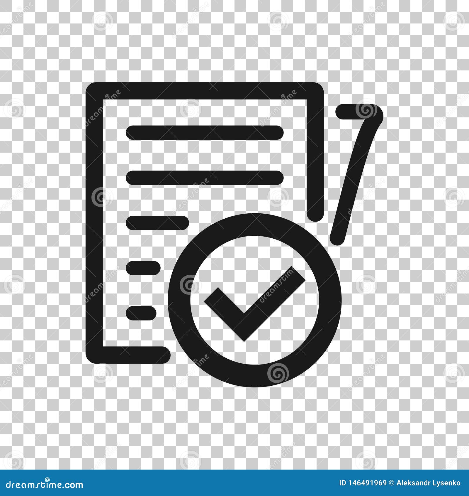 Compliance Document Icon in Transparent Style. Approved Process Vector ...
