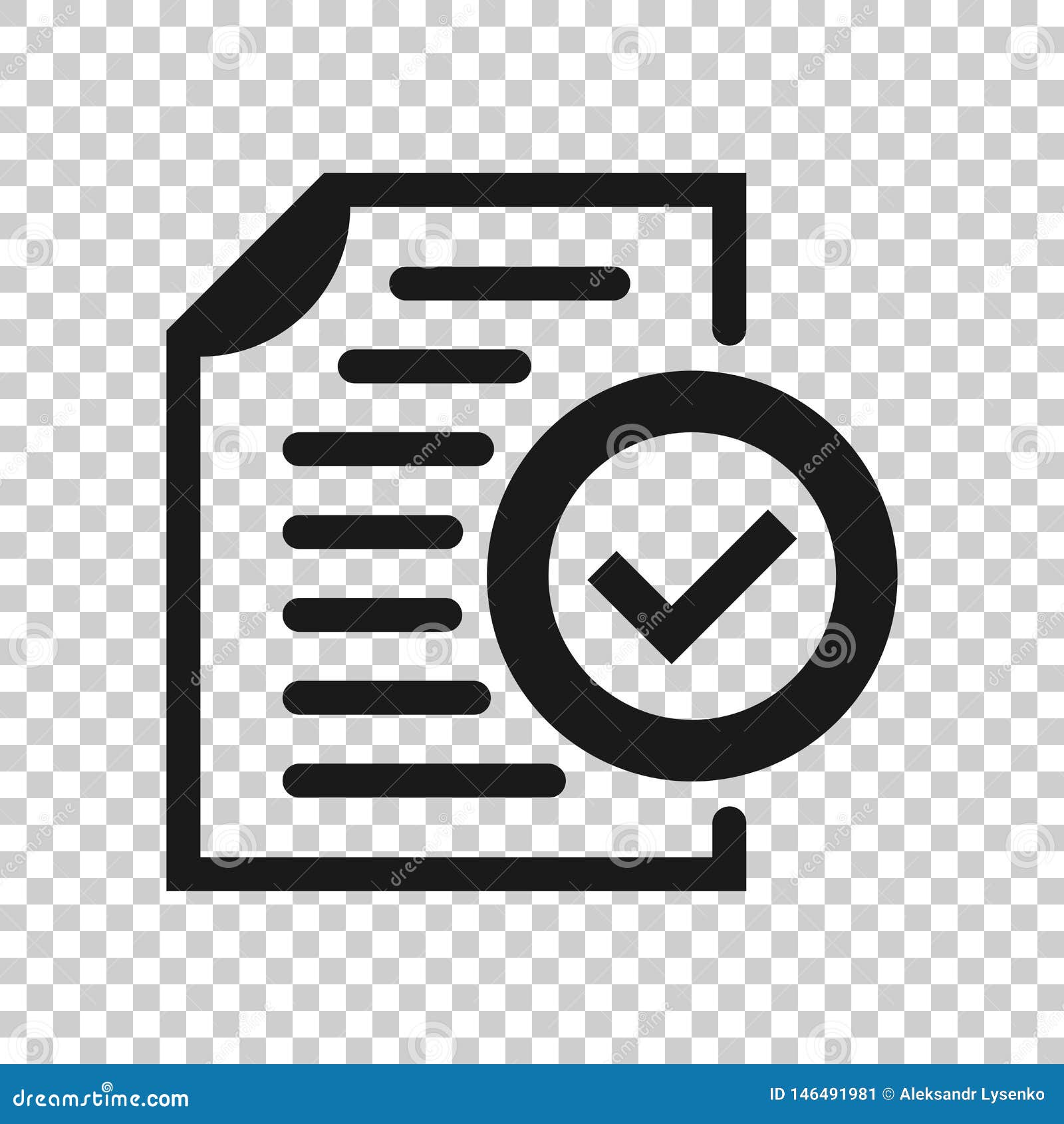 Compliance Document Icon in Transparent Style. Approved Process Vector ...
