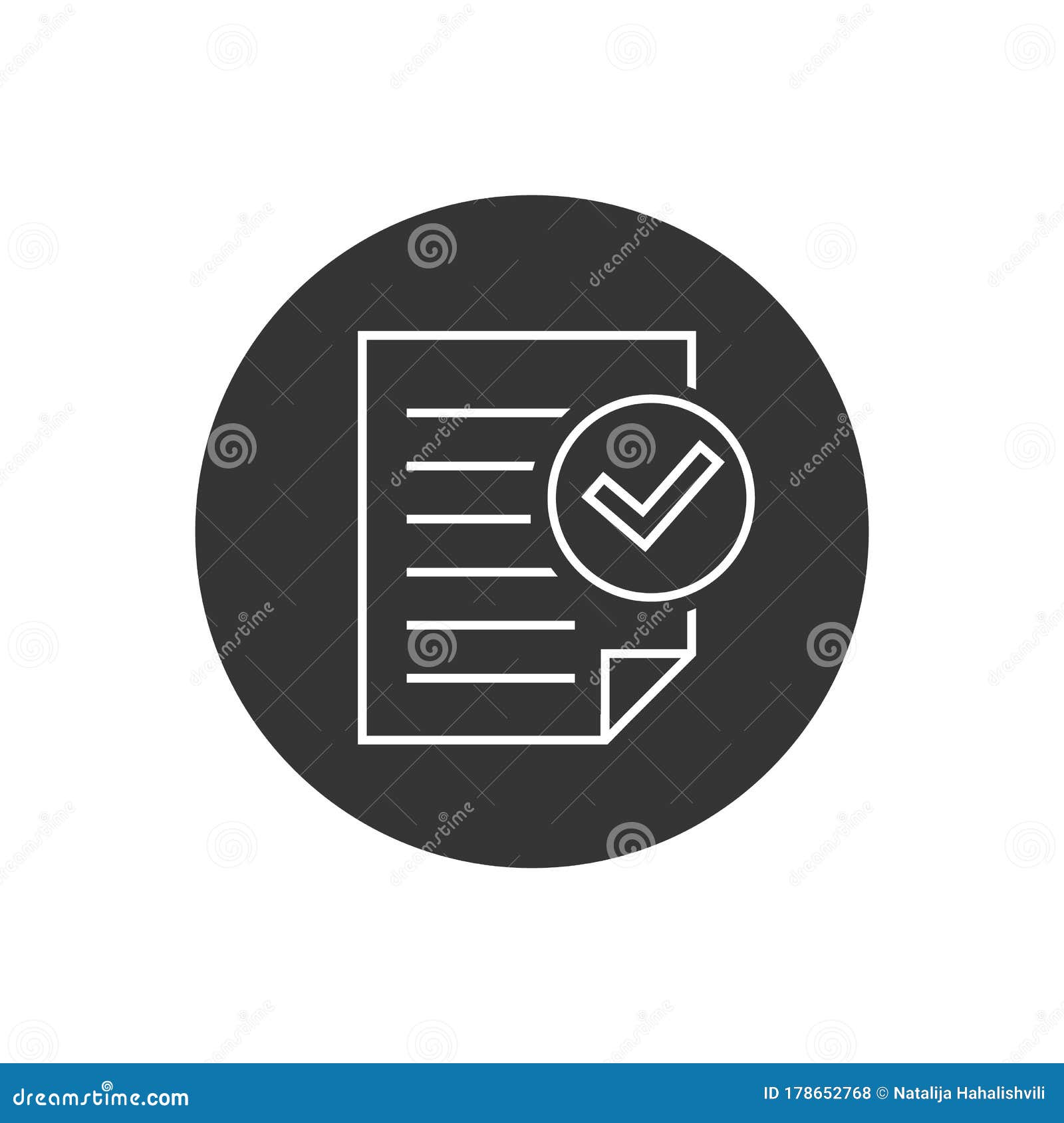 Compliance Document Line Icon in Flat Style. Approved Process Vector ...