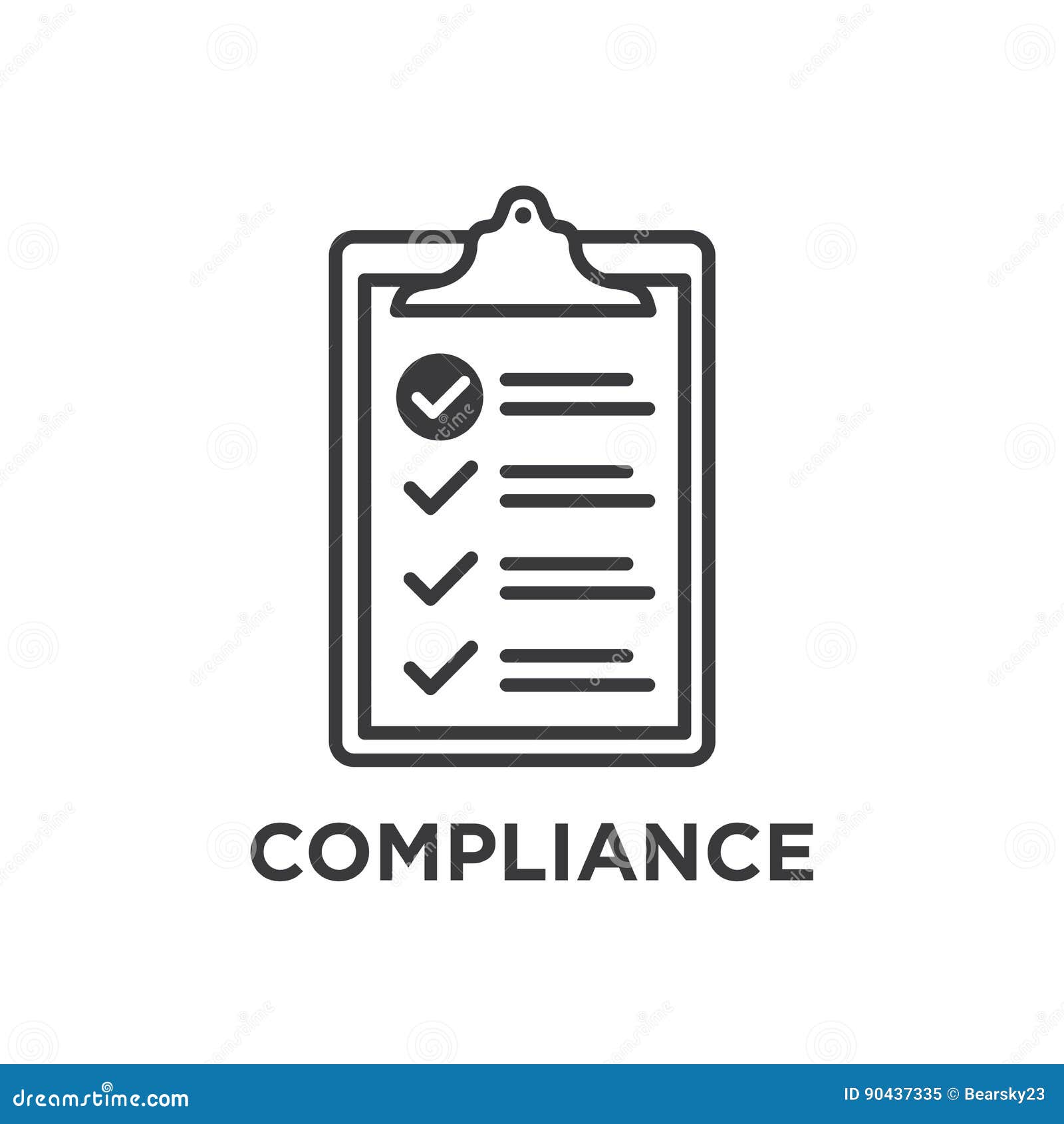 In Compliance Icon Set Outline Stock Vector Illustration Of Quality
