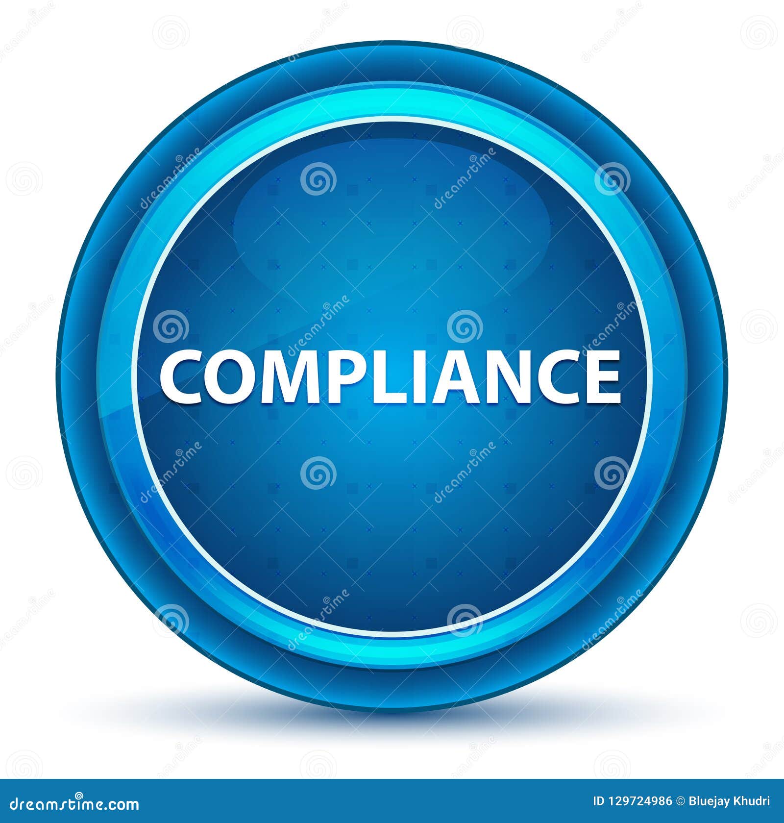 Compliance Eyeball Blue Round Button Stock Illustration - Illustration ...