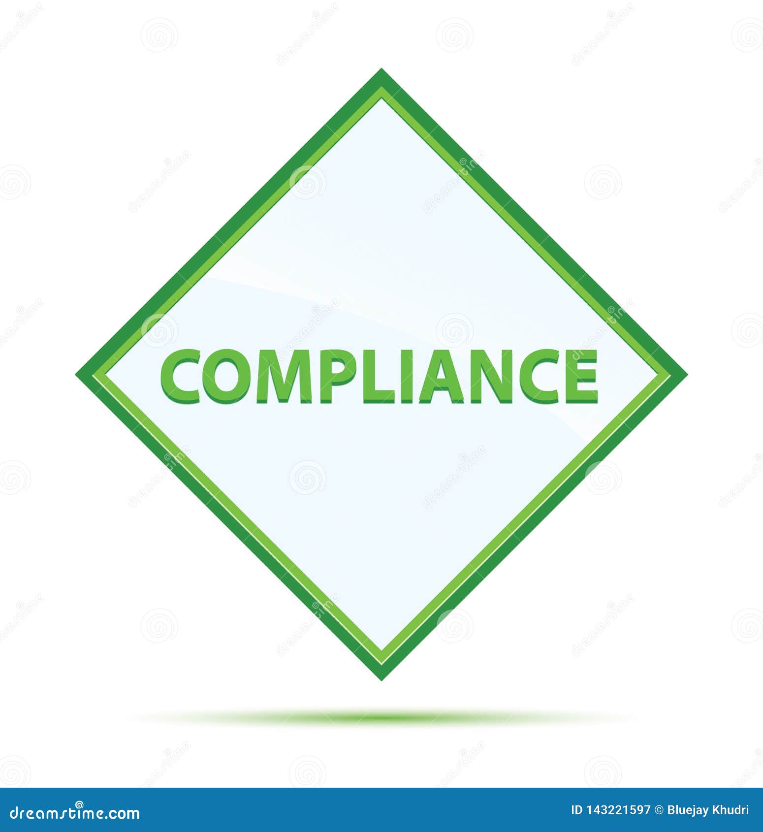 Compliance Modern Abstract Green Diamond Button Stock Illustration ...