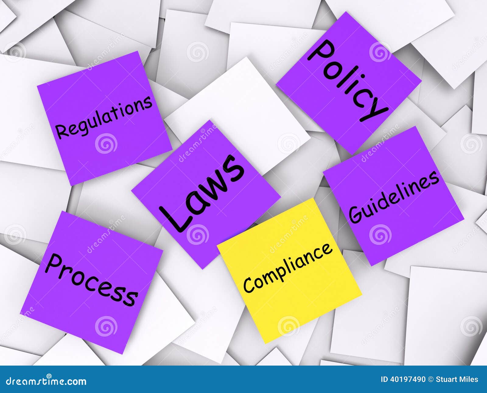 Compliance Post-it Note Means Adhering To Rules Stock Illustration ...