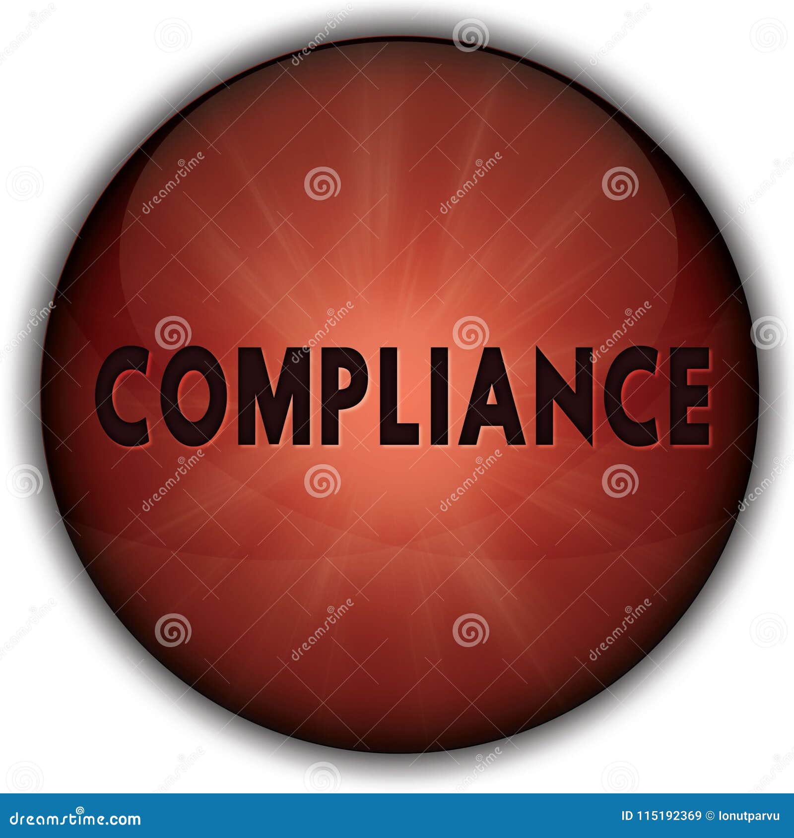 COMPLIANCE Red Button Badge. Stock Illustration - Illustration of ...