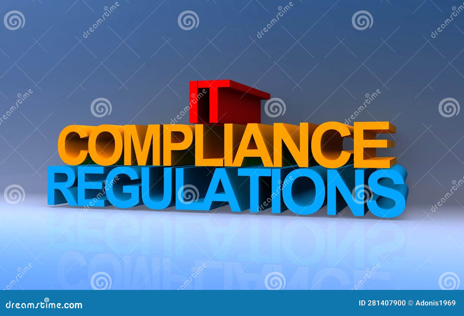 It Compliance Regulations on Blue Stock Illustration - Illustration of ...