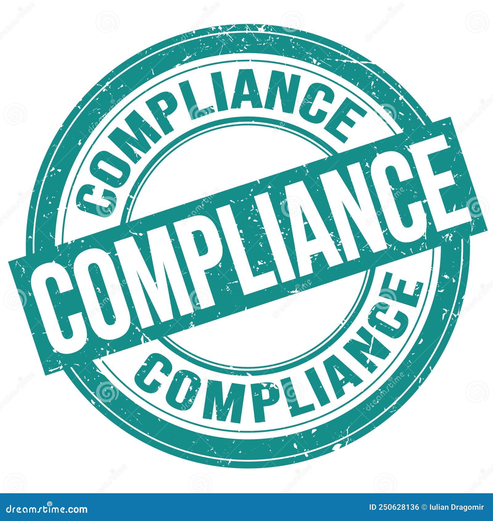 COMPLIANCE Text Written on Blue Round Stamp Sign Stock Illustration ...