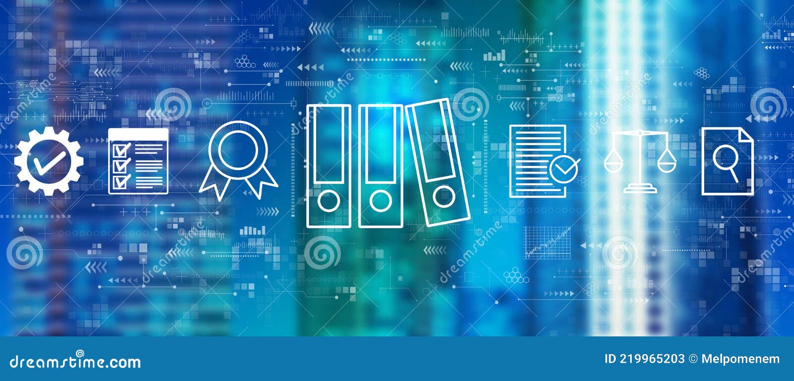 Compliance Theme with Downtown Skyline Stock Illustration ...