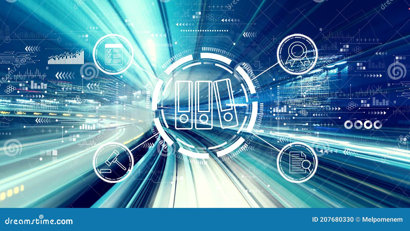 Compliance Theme with High Speed Motion Blur Stock Illustration ...