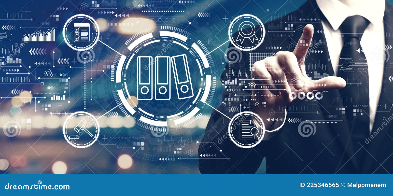 Compliance Theme with a Man on City Background Stock Image - Image of ...