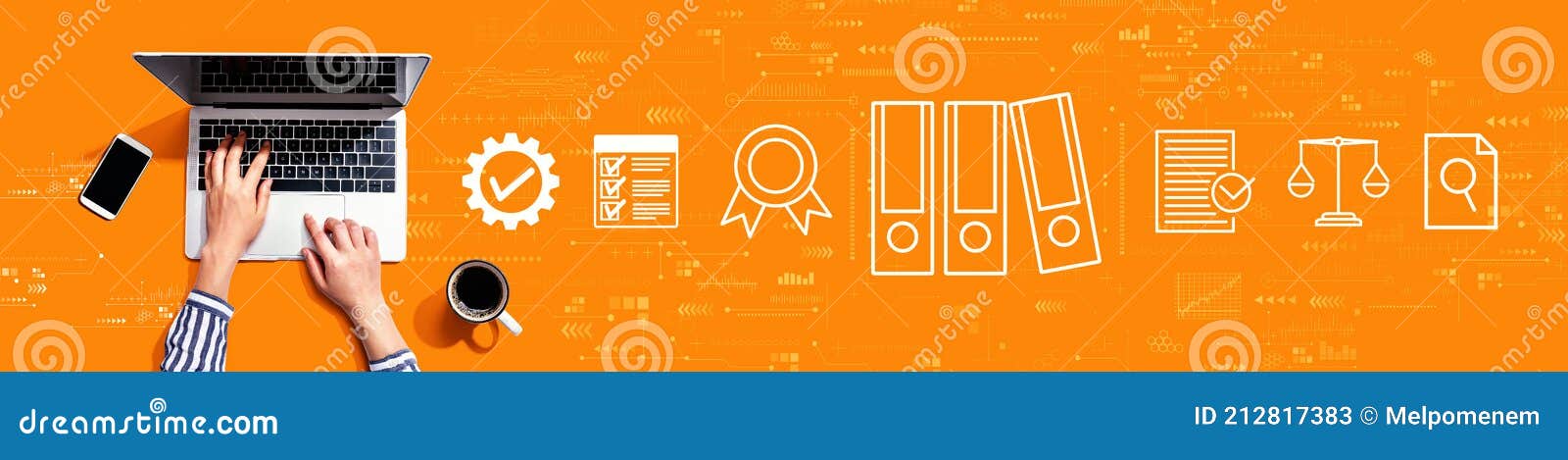 Compliance Theme with Person Using Laptop Stock Image - Image of ...