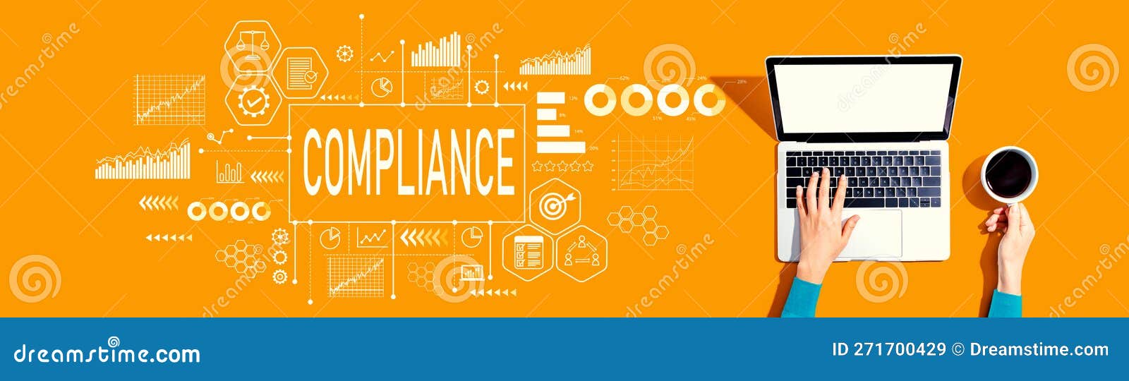 Compliance Theme with Person Using a Laptop Stock Image - Image of ...
