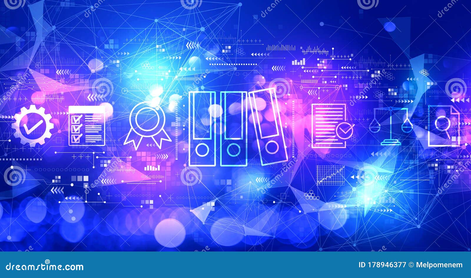 Compliance Theme with Technology Light Background Stock Illustration ...