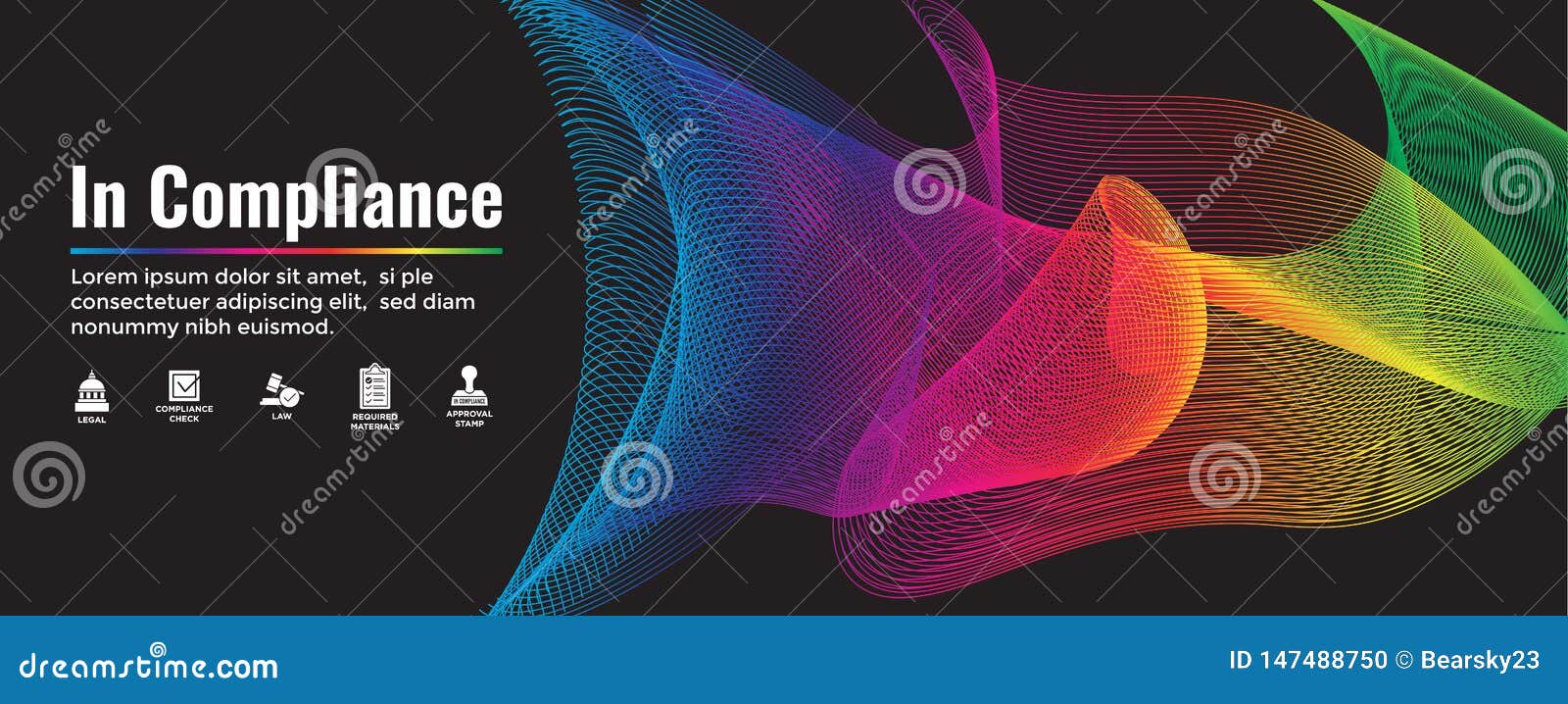 In Compliance Web Header Banner with Icon Set / Company Passed ...