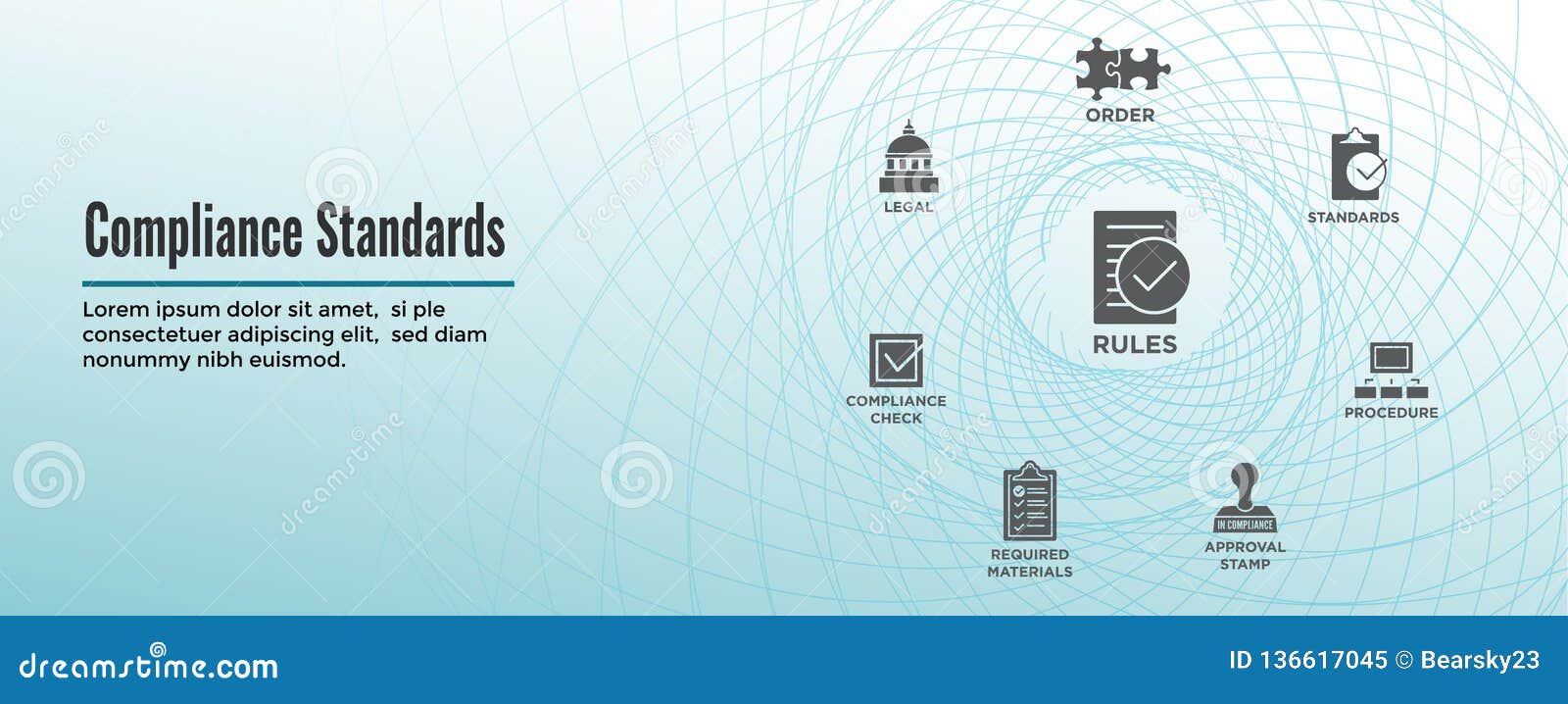 In Compliance Web Header Banner with Icon Set that Shows a Company ...