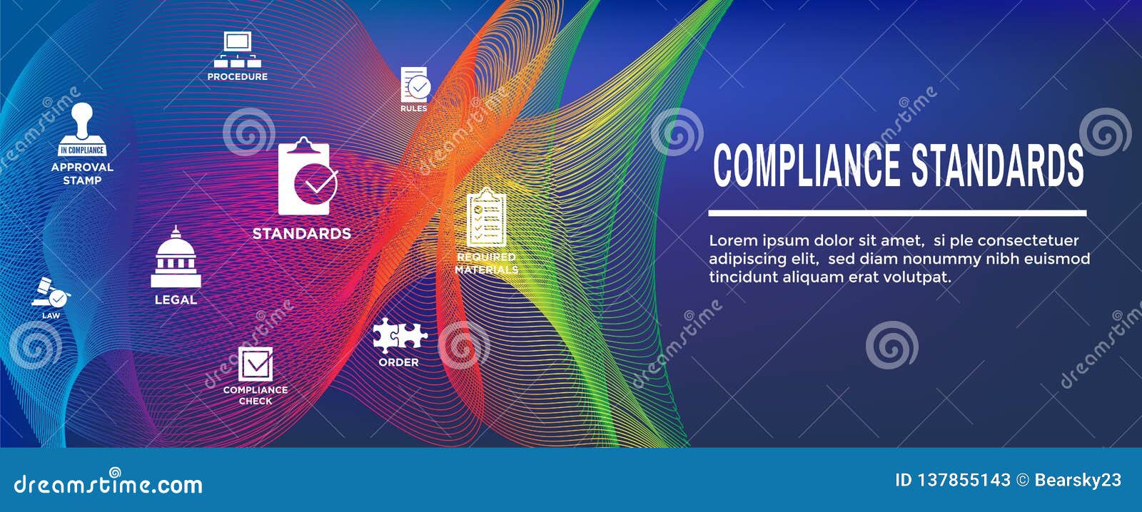 In Compliance Web Header Banner with Icon Set that Shows a Company ...
