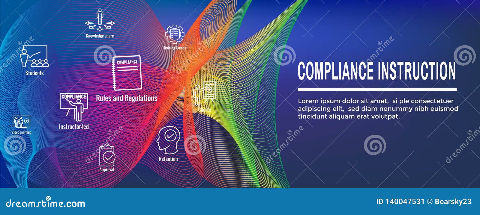 In Compliance Web Header Banner with Icon Set that Shows a Company ...