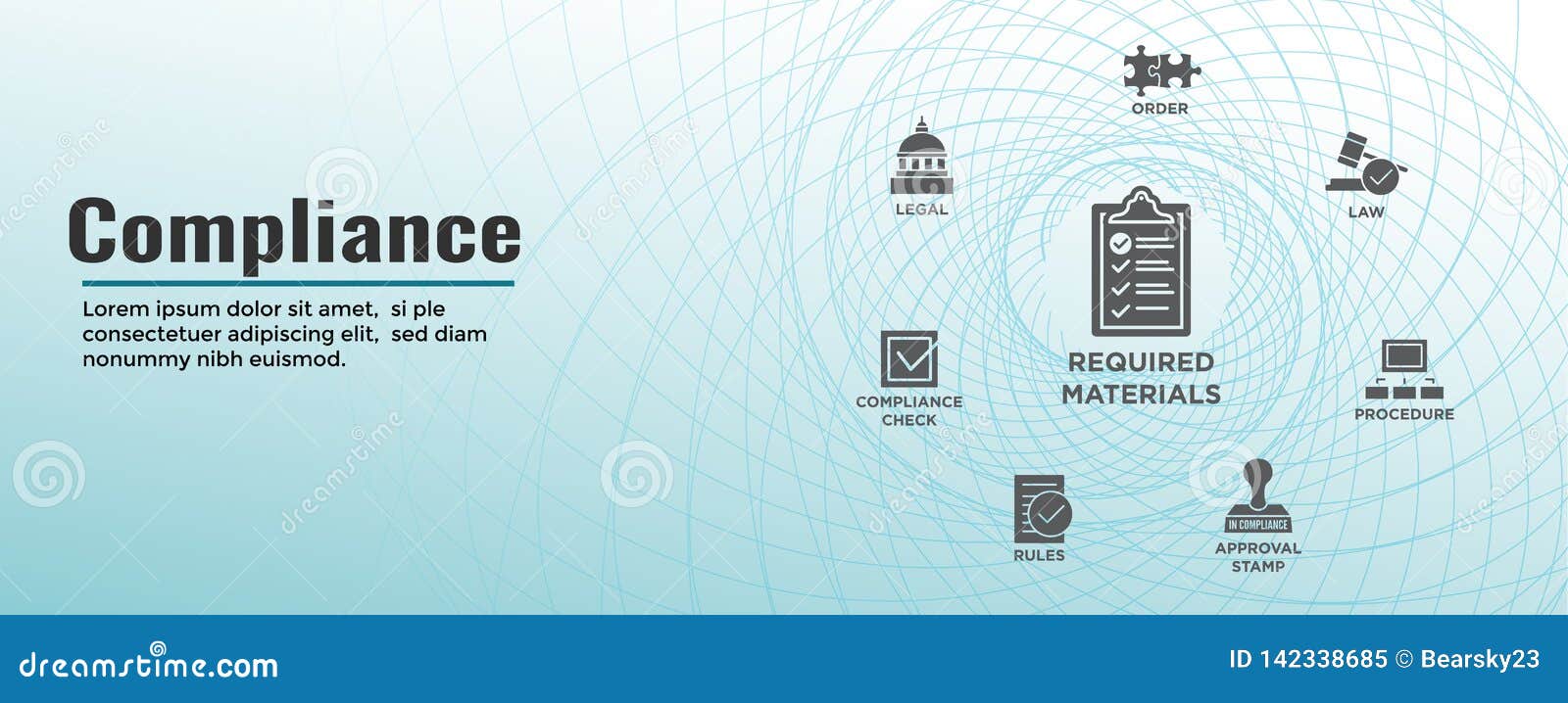 In Compliance Web Header Banner with Icon Set that Shows a Company ...