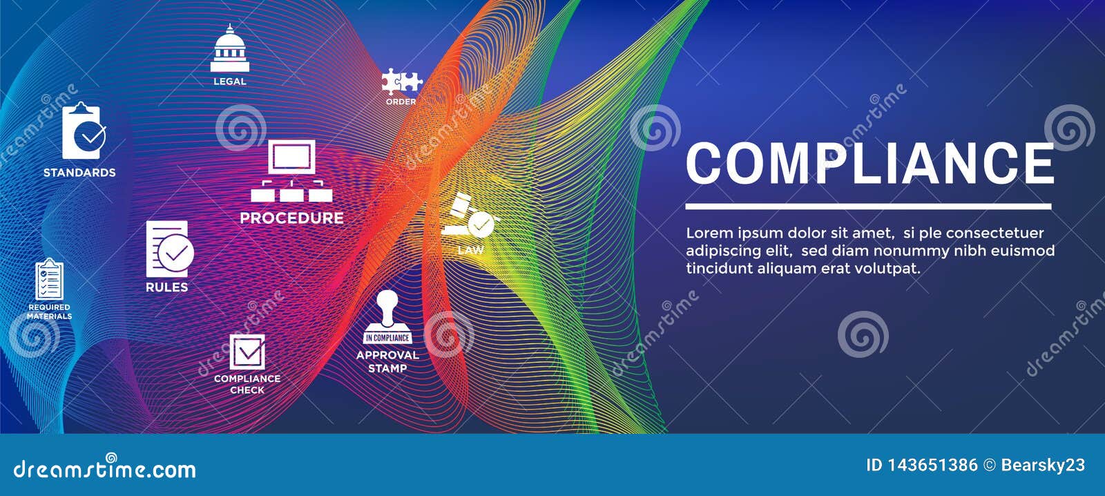 In Compliance Web Header Banner With Icon Set That Shows A Company ...